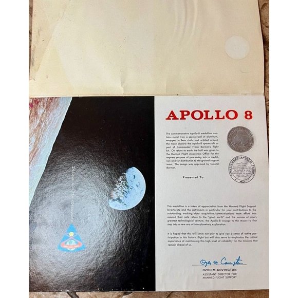 Barco Mint | Other | Vintage Apollo 8 Commemorative Medallion And ...
